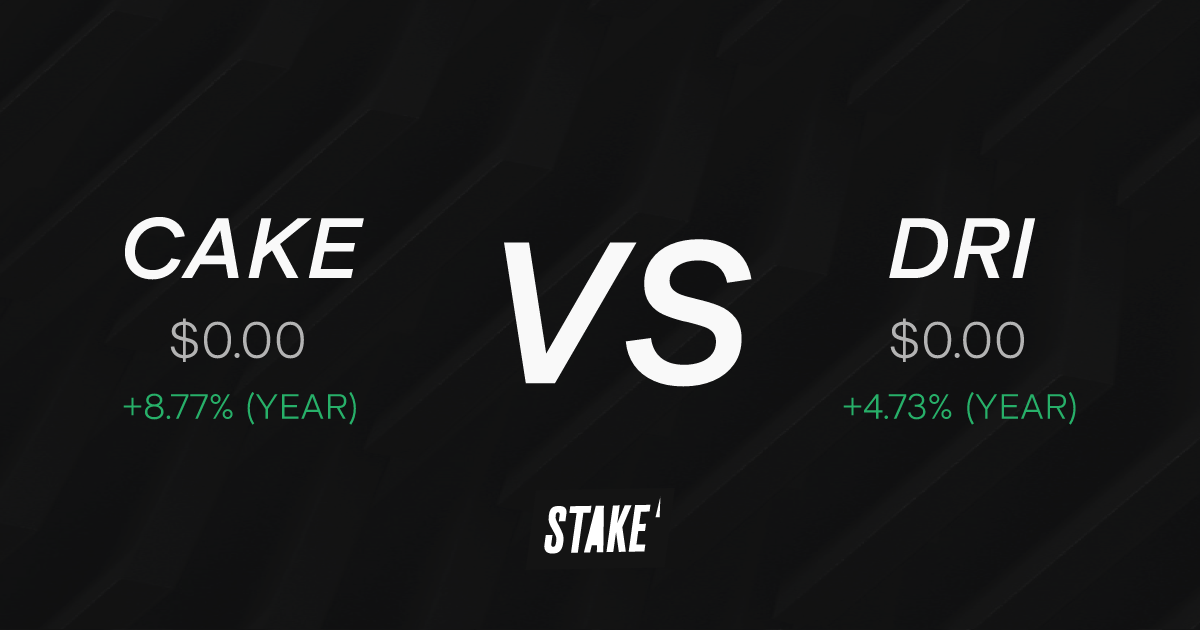 CAKE vs DRI - Compare price, market cap & more | Stake